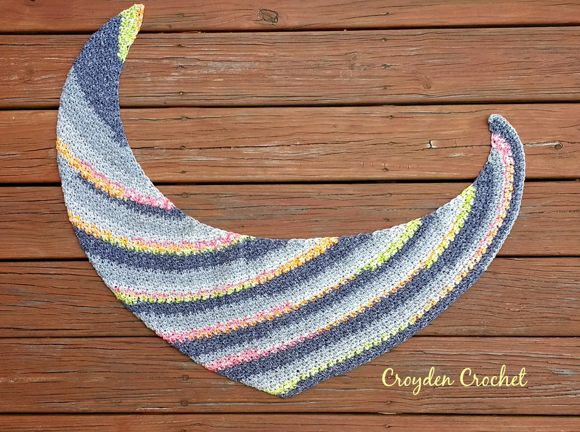 Starburst Boomerang Crochet Shawl - Triangle Scarf - CROCHET PATTERN ...