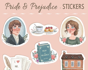 Jane Austen Sticker, Pemberley Decal, Pride and Prejudice, Book Gift ...