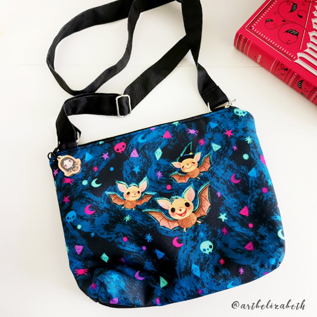 Spooky Bats & Vampire Ruby Crossbody Bag With Charm - Etsy