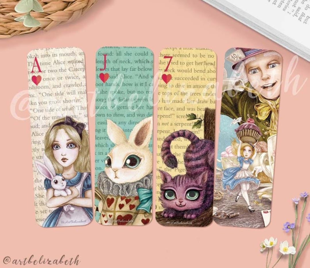Bookmark Alice in Wonderland | Wonderland Bookmarks | Single-sided ...