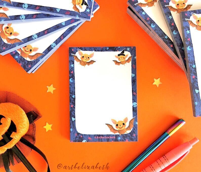 Cute Halloween Bat Notepad – Spooky A7 Memo Pads, Eco-friendly - Etsy