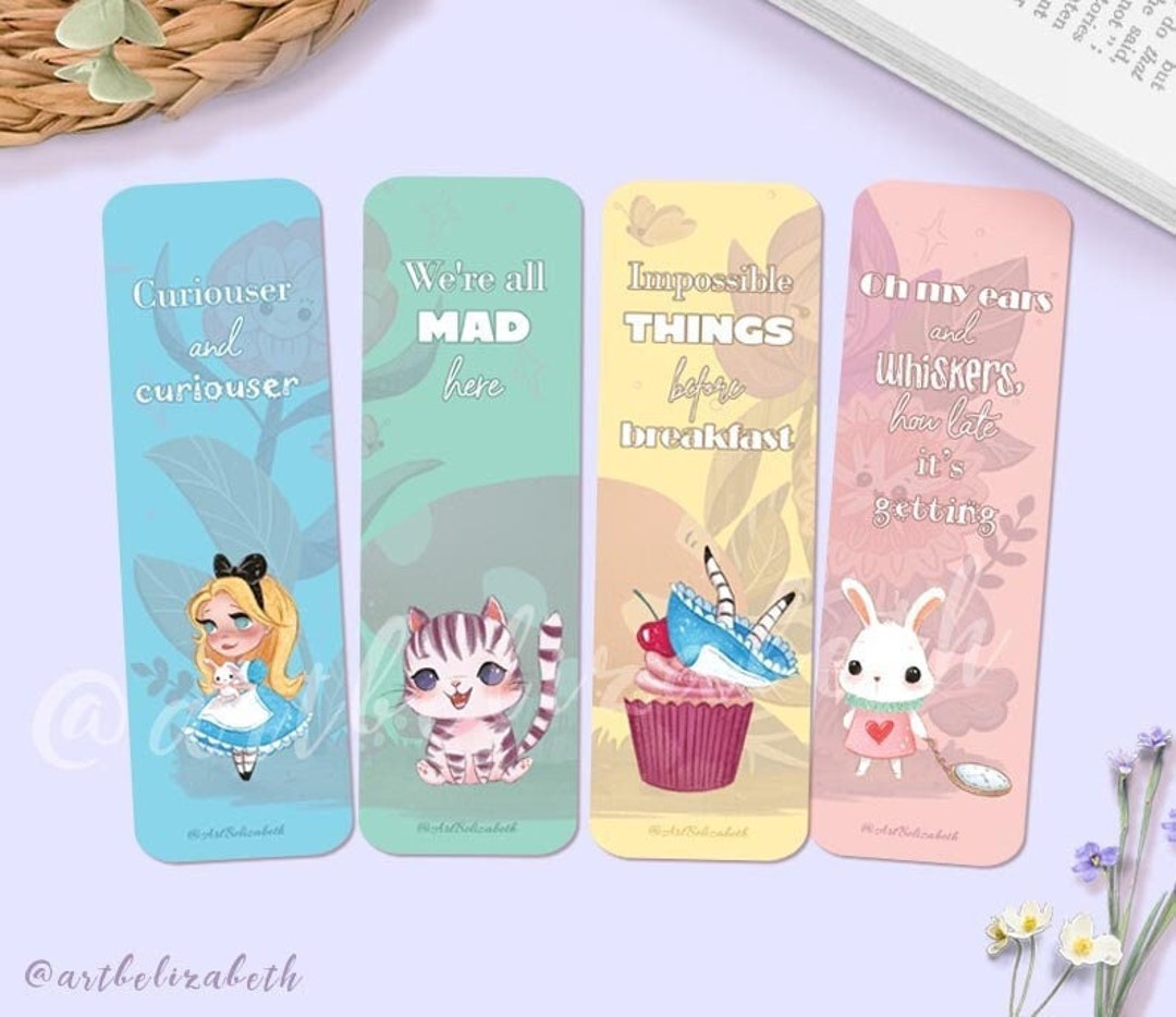 Bookmark Cute Alice in Wonderland | Kawaii Wonderland Bookmarks ...