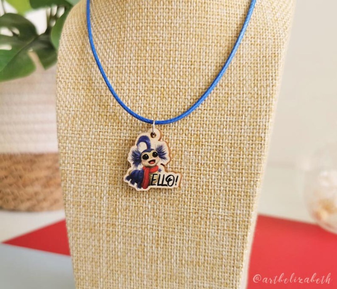 Ello Worm Labyrinth Cord Necklace –blue Waxed Cotton Cord Necklace With ...