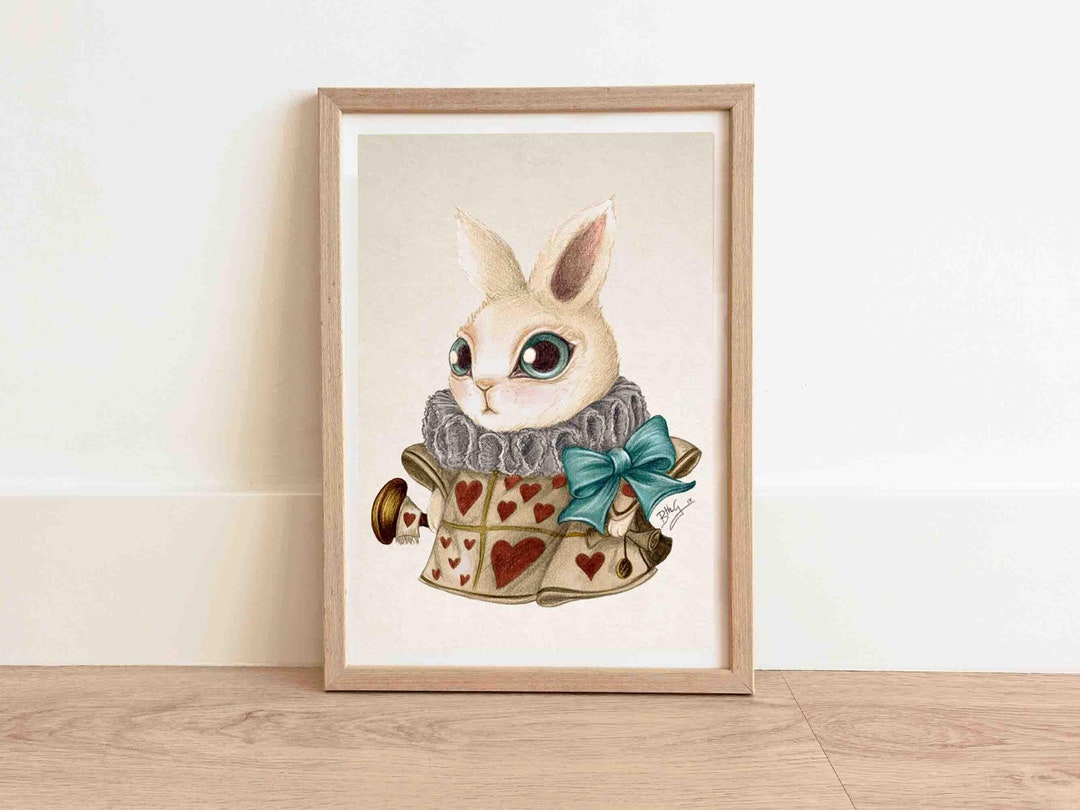 Art Print White Rabbit Herald From Alice in Wonderland - Wall Art - Etsy