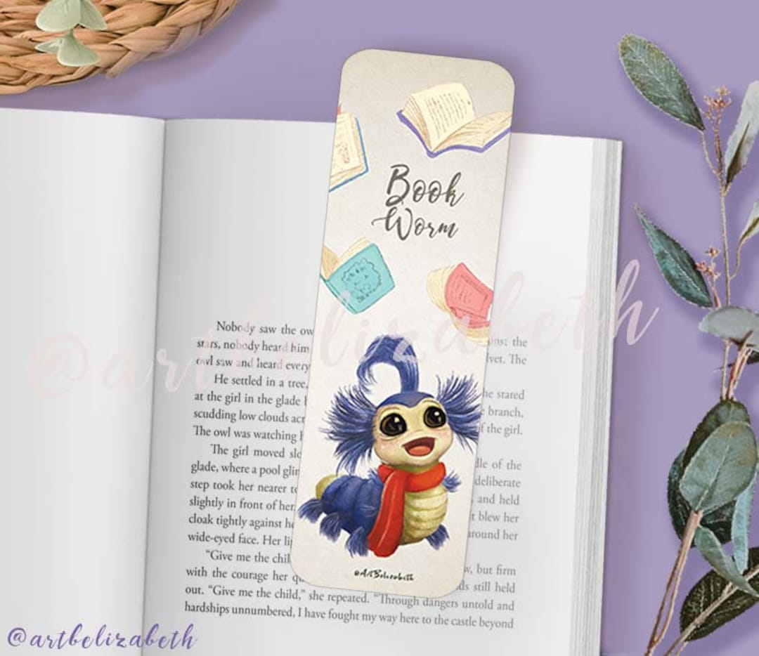Bookmark Worm| Fantasy Bookmark | Single-sided Printed | Pack of 2 ...
