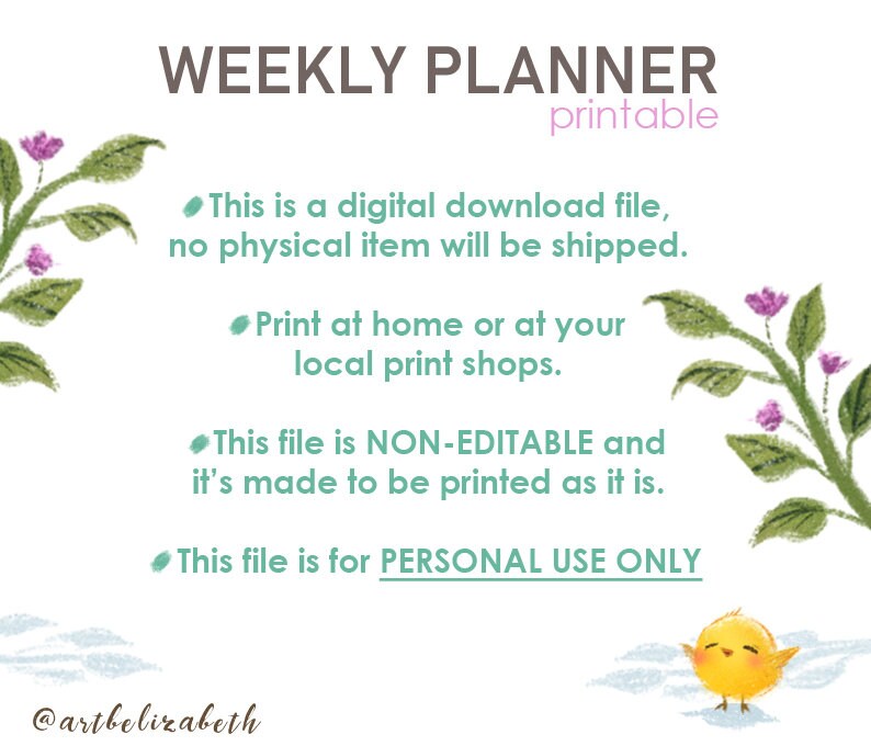 Printable Weekly Planner – Chicks & Tea To-do List (digital Download ...