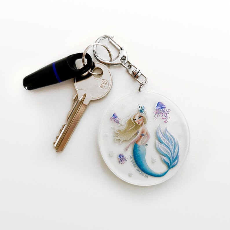 Mermaid Keychains double-sided and Transparent Summer | Etsy