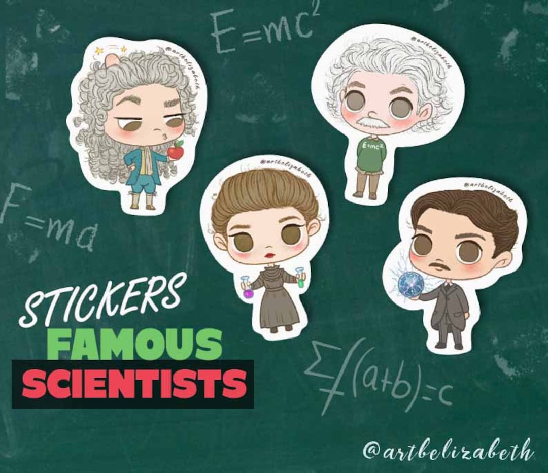 Famous Scientists Stickers / Einstein Sticker / Marie Curie Sticker ...