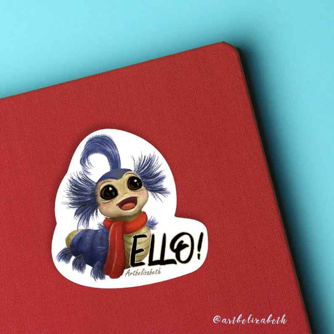 Ello Worm Sticker William the Worm Labyrinth Sticker | Etsy