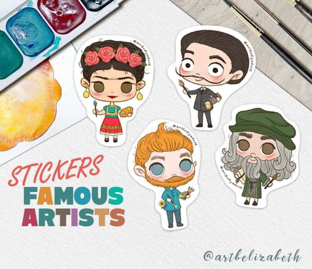 Famous Artists Stickers Famous Painters Stickers Frida Kahlo Van Gogh ...