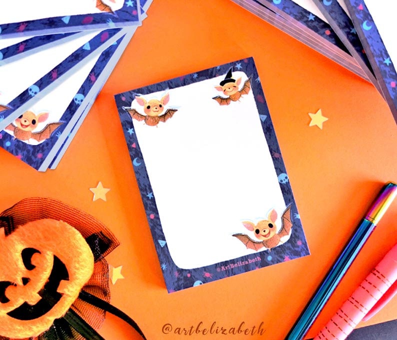 Cute Halloween Bat Notepad – Spooky A7 Memo Pads, Eco-friendly - Etsy