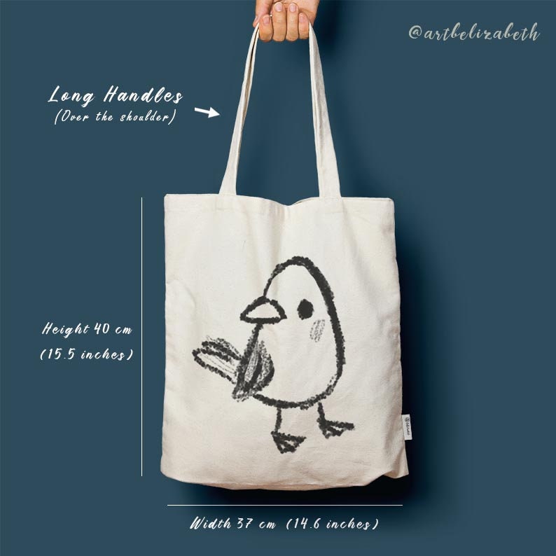Seagull Sketch Lines Tote Bag - Long Handle Eco Tote Bag – Cotton ...