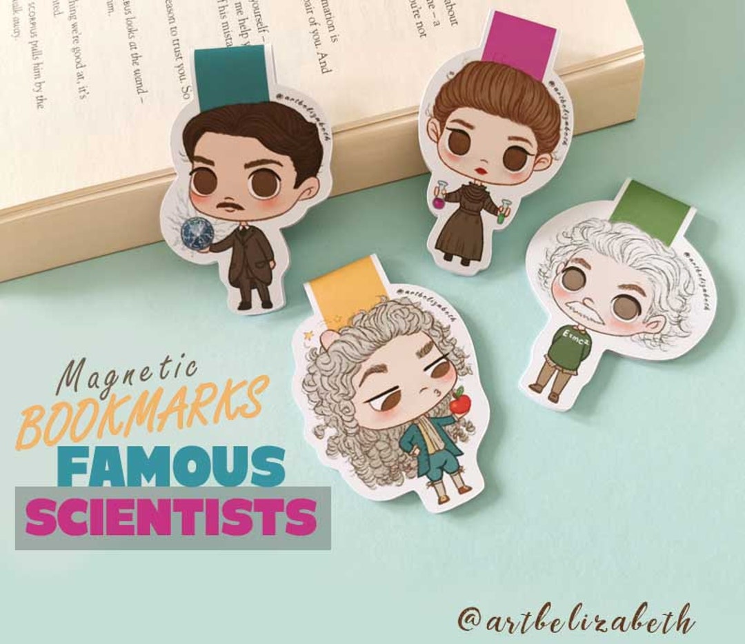 Magnetic Bookmarks Famous Scientists Double-sided Printed - Etsy