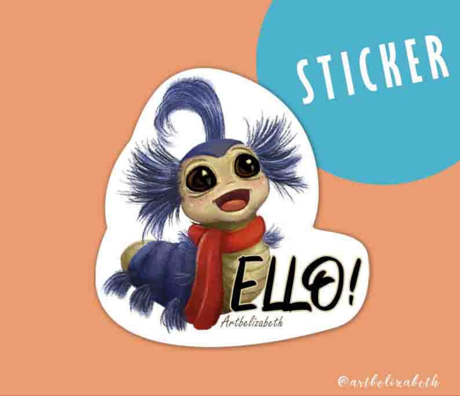 Ello Worm Sticker William the Worm Labyrinth Sticker - Etsy