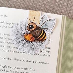 Magnetic Bookmark Bee and Daisy | Double-sided Printed | Cute Bee ...