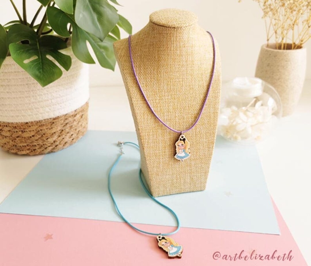 Alice in Wonderland Worm Necklace blue or Lilac Waxed Cotton Cord ...