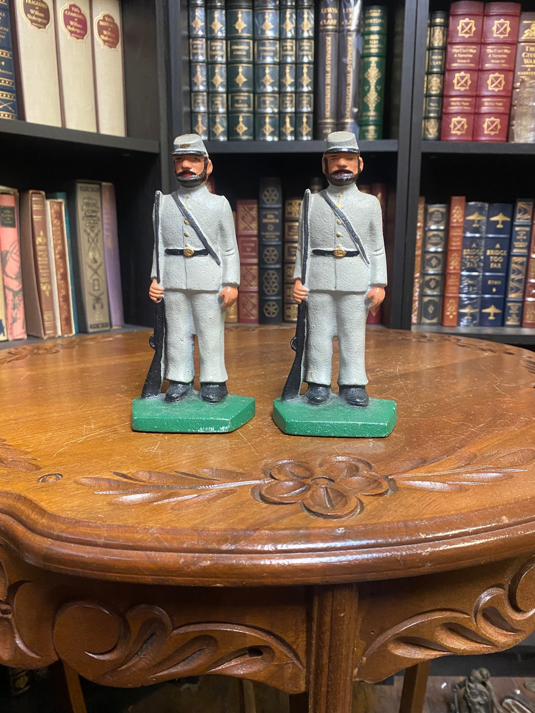 Vintage Cast Iron Confederate Soldier Bookends - Etsy