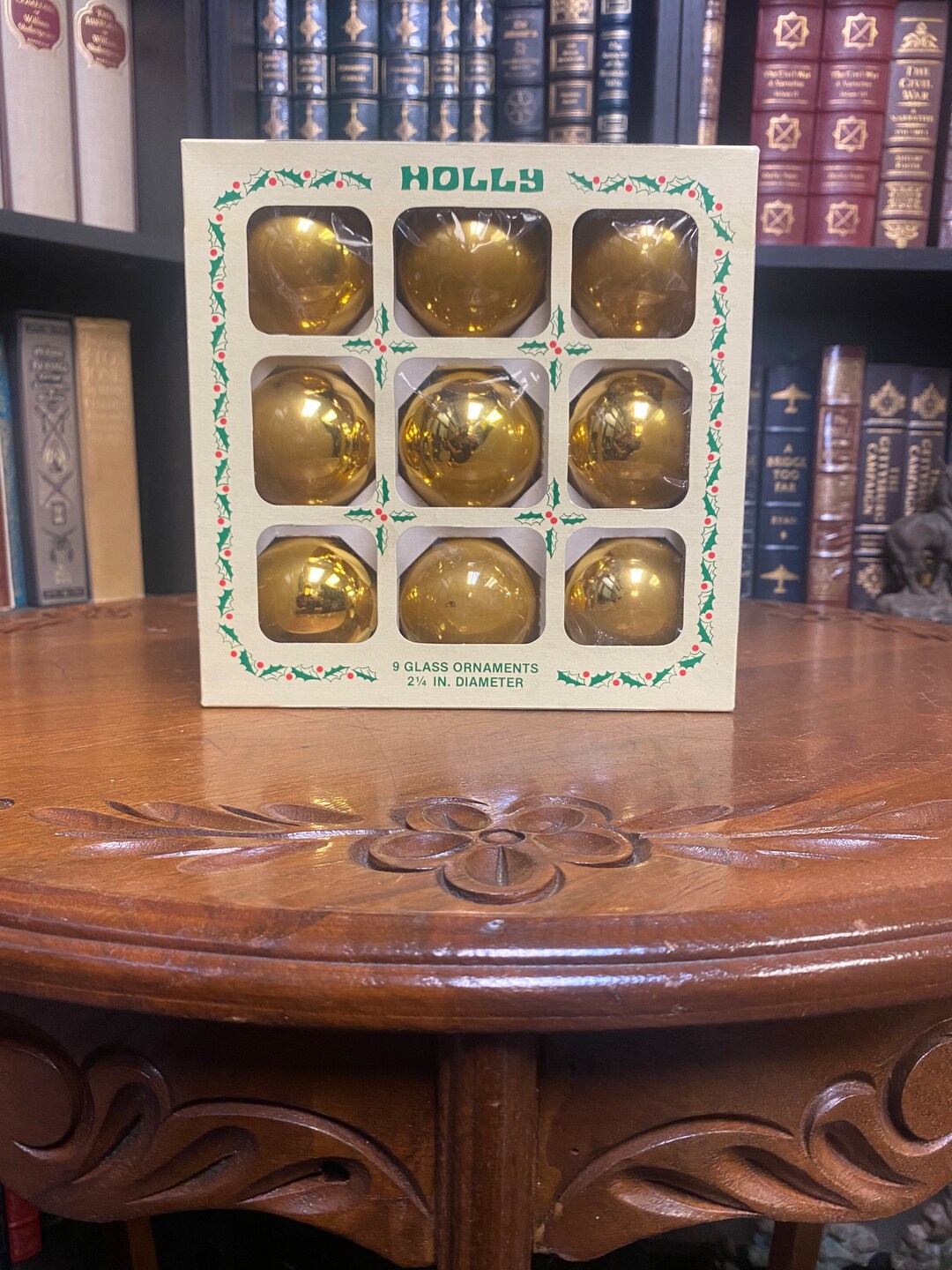 Vintage Holly Brand Glass Christmas Ornaments (box of 9) 2 1/4 ...