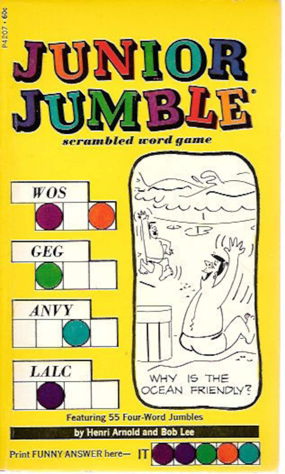 Junior Jumble~scramble Word Game by Henri Arnold and Bob Lee 1970 - Etsy