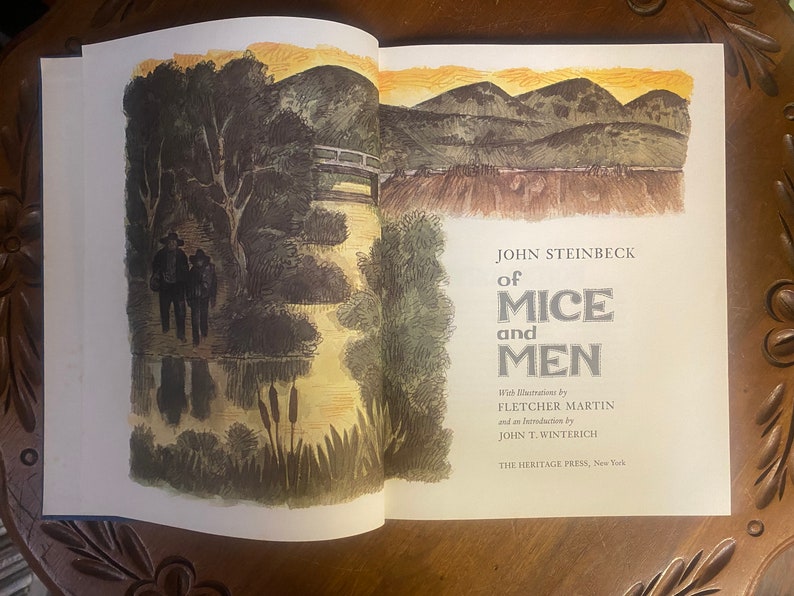 HERITAGE PRESS: of Mice and Men by John Steinbeck, Heritage Press 1970 ...