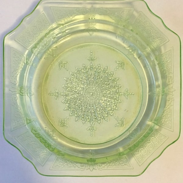 Green Princess Depression Glass Plate - Etsy