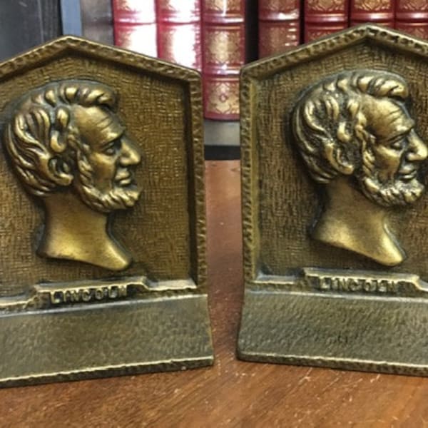 Abraham Lincoln Cast Iron Bookends - Etsy