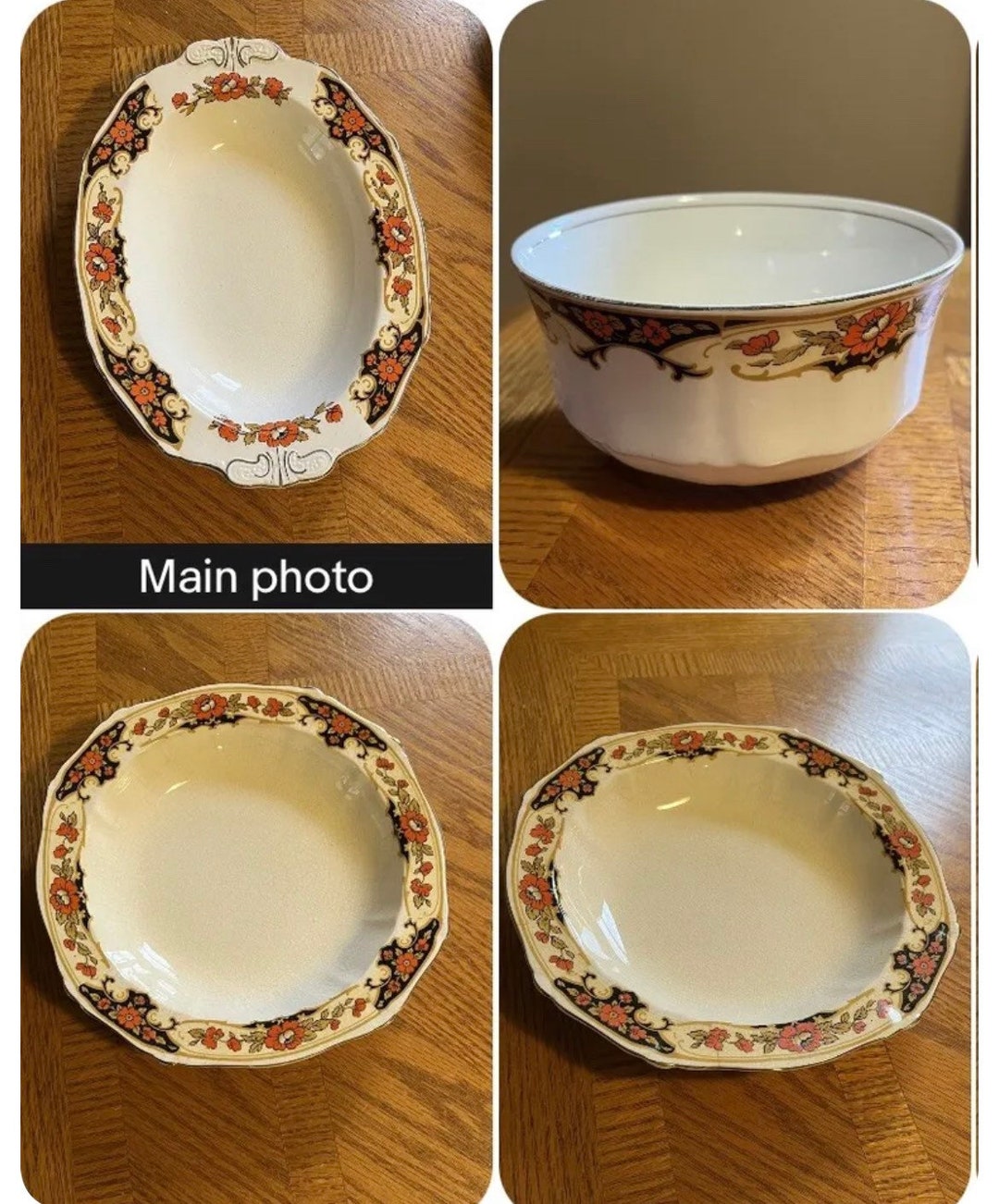 4 Piece Vtg Alfred Meakin Art Deco Dunkirk Pattern Harmony Shape Dish ...