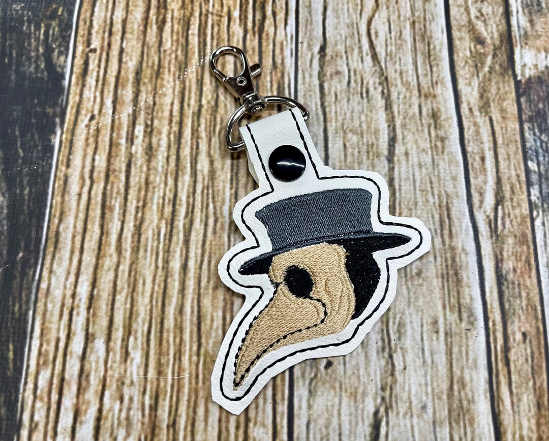 Plague Doctor Key Chain - Vinyl Keychain Snap Key Fob - Choose Your ...