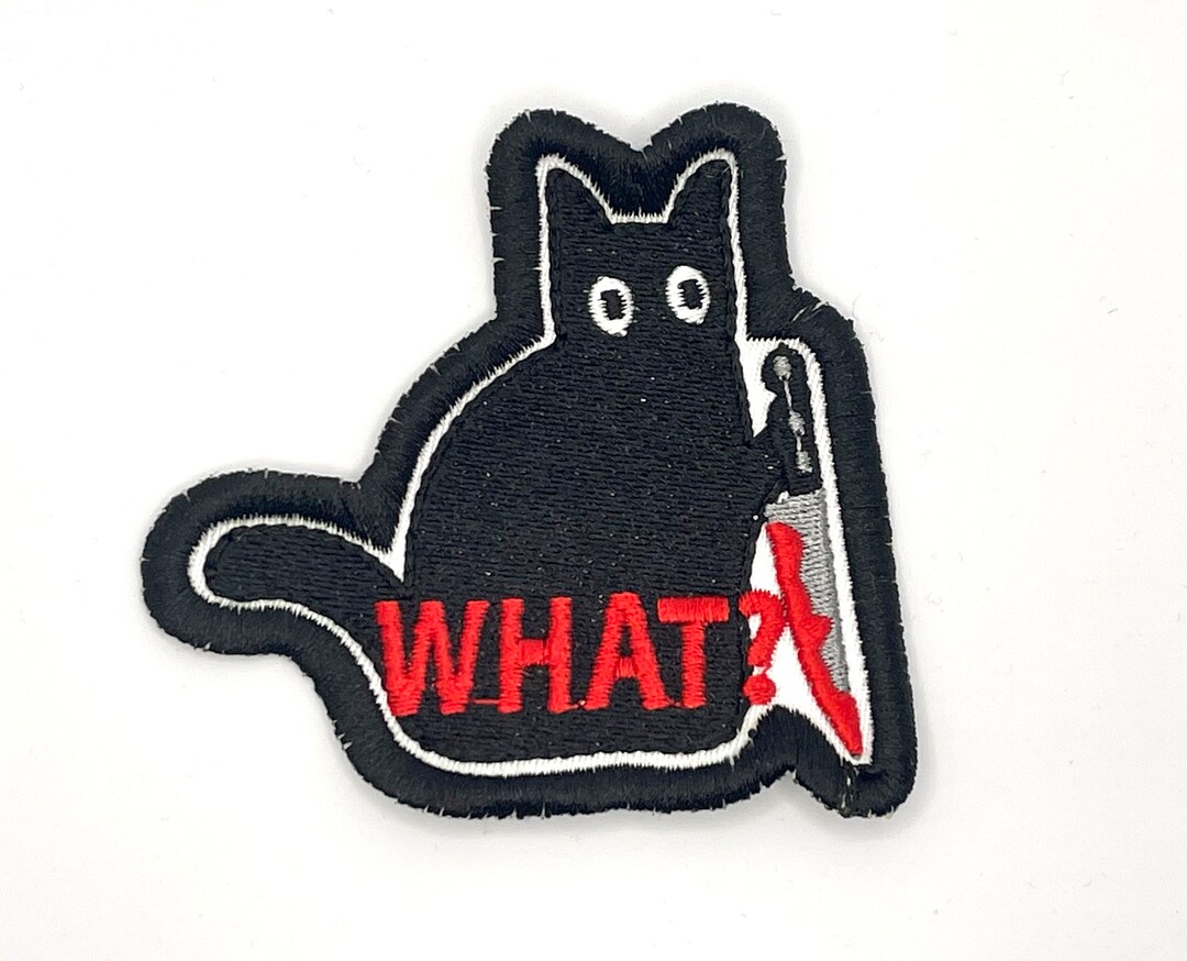 What Cat With Knife Stabby Kitty Embroidered Iron on or Sew on Patch - Etsy