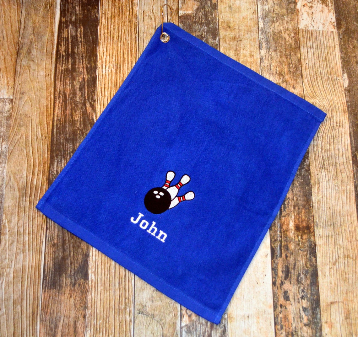 Bowling Towel With Hook Personalized With Player's Name - Etsy