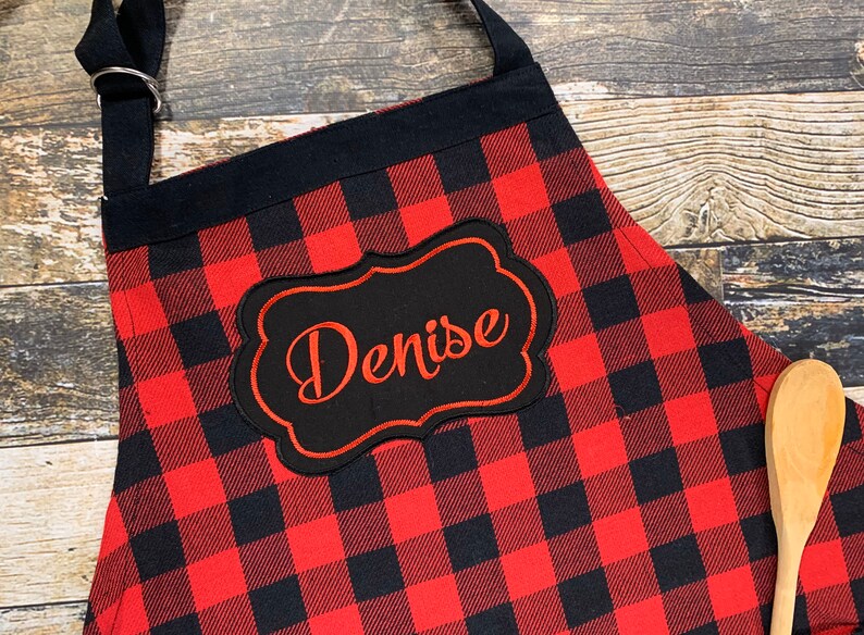 Personalized Buffalo Plaid Apron | Etsy
