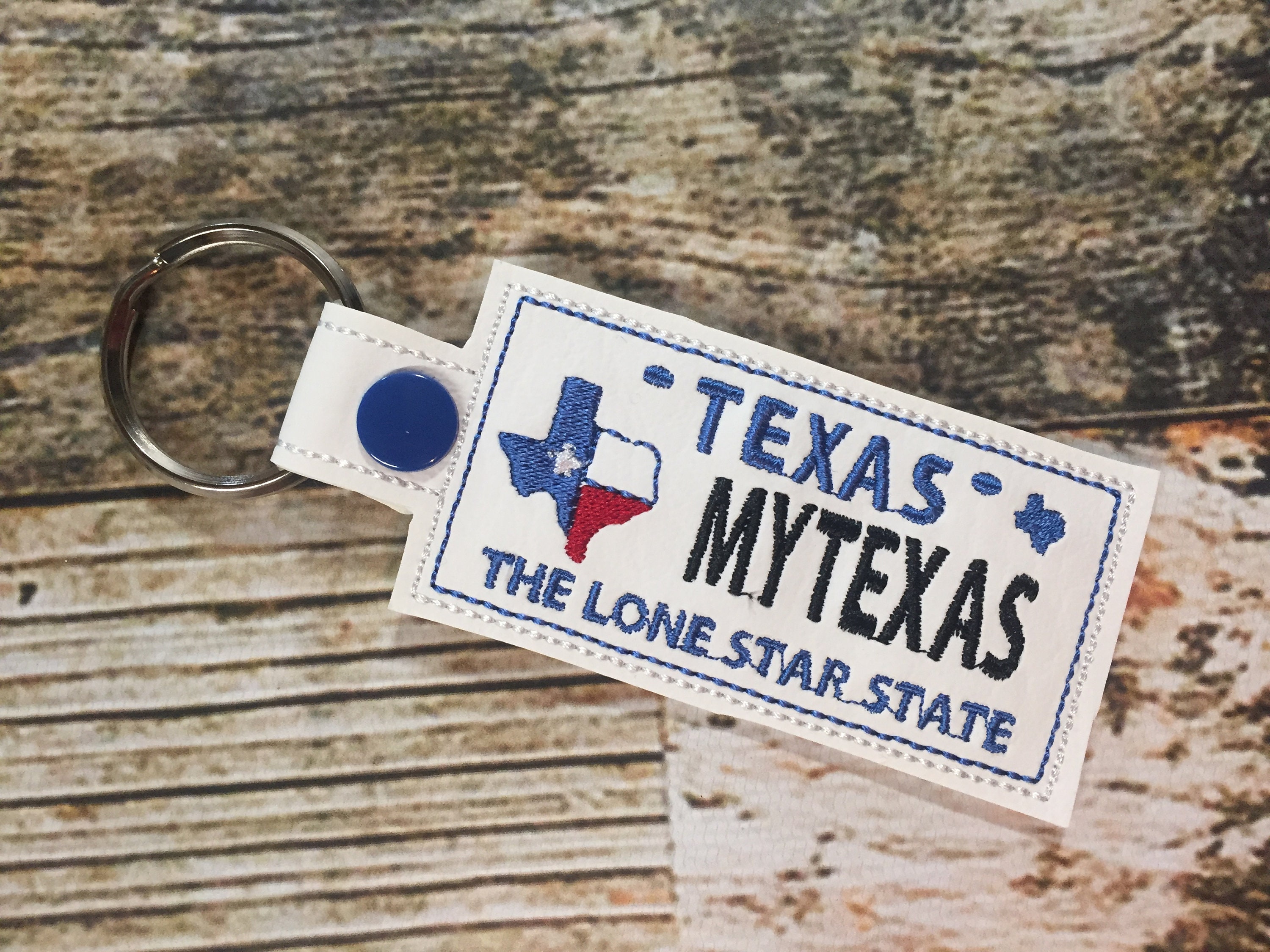 Texas License Plate Key Chain Vinyl Keychain Snap Key Fob | Etsy