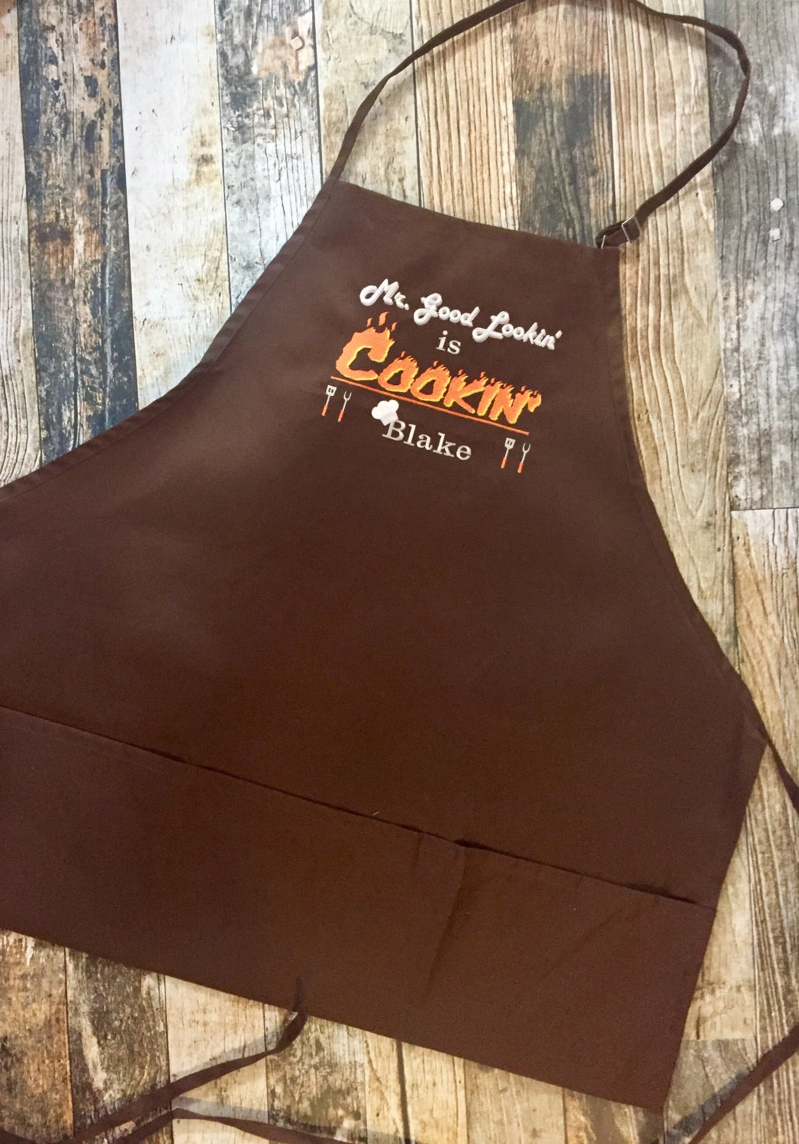 Mr Good Lookin is Cookin Personalized Apron Husband Chef | Etsy