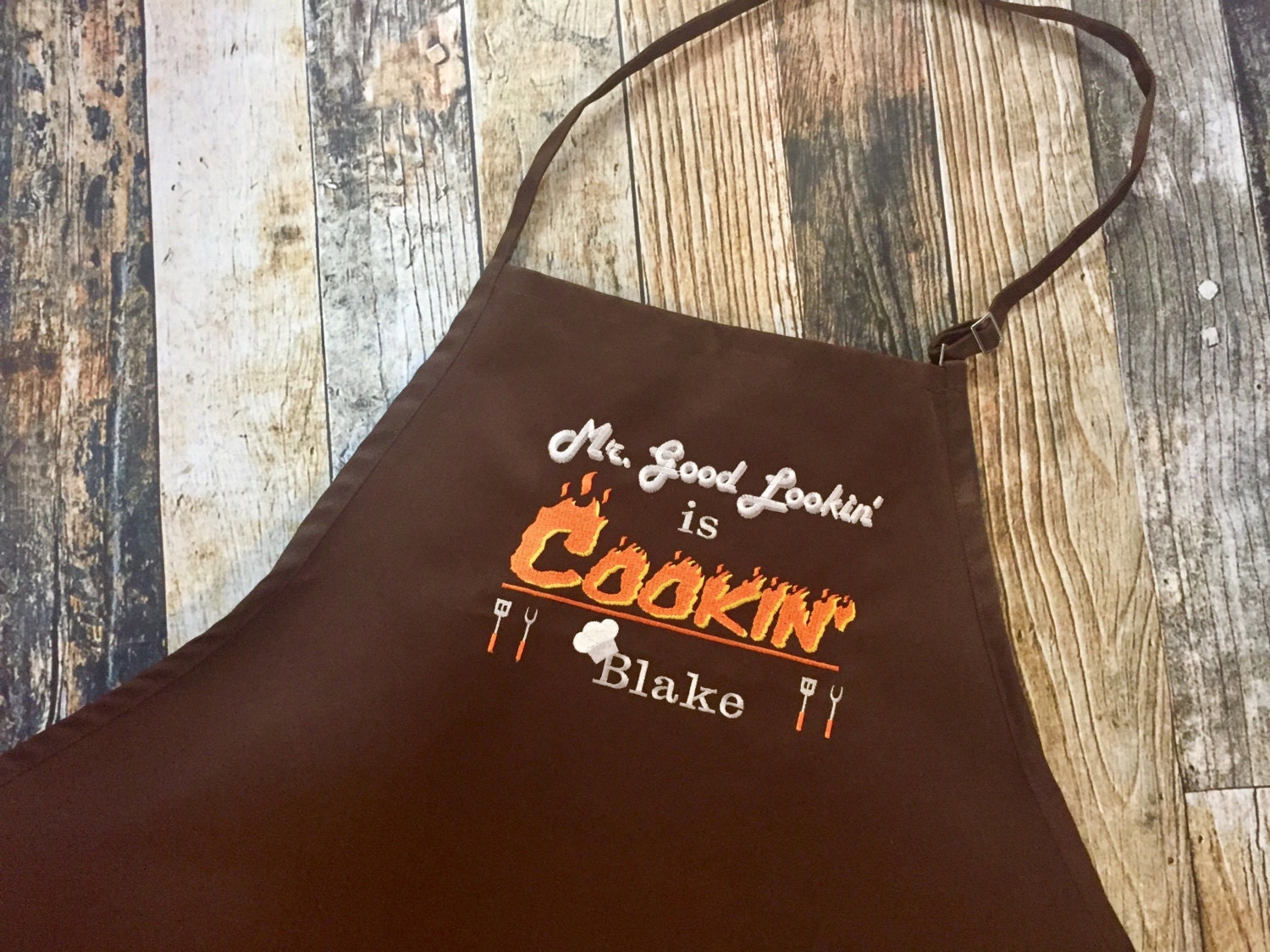 Mr Good Lookin is Cookin Personalized Apron Husband Chef | Etsy