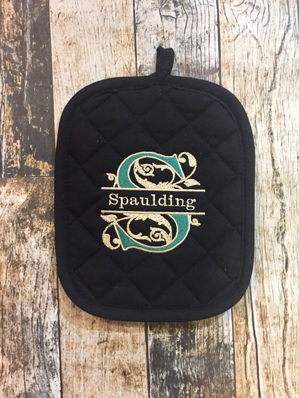 Personalized Kitchen Apron Towel and Hot Pads Elegant | Etsy