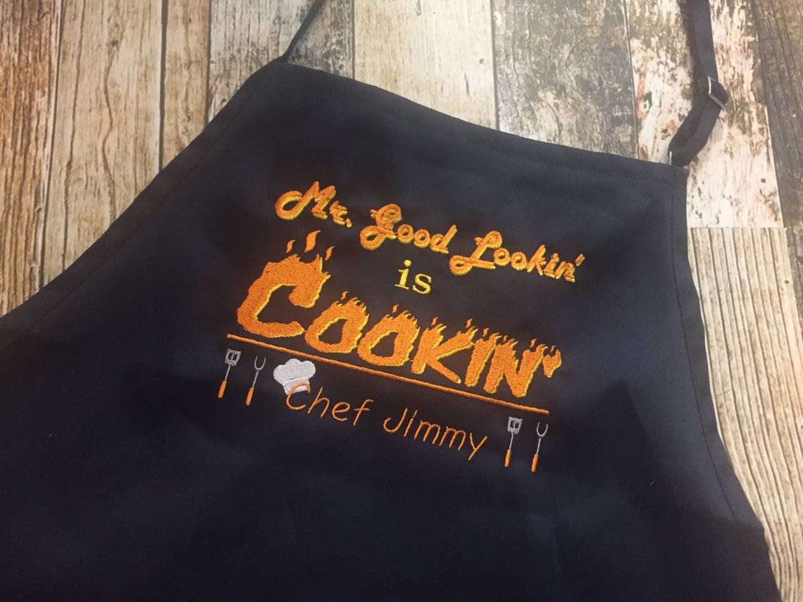 Mr Good Lookin is Cookin Personalized Apron Husband Chef | Etsy
