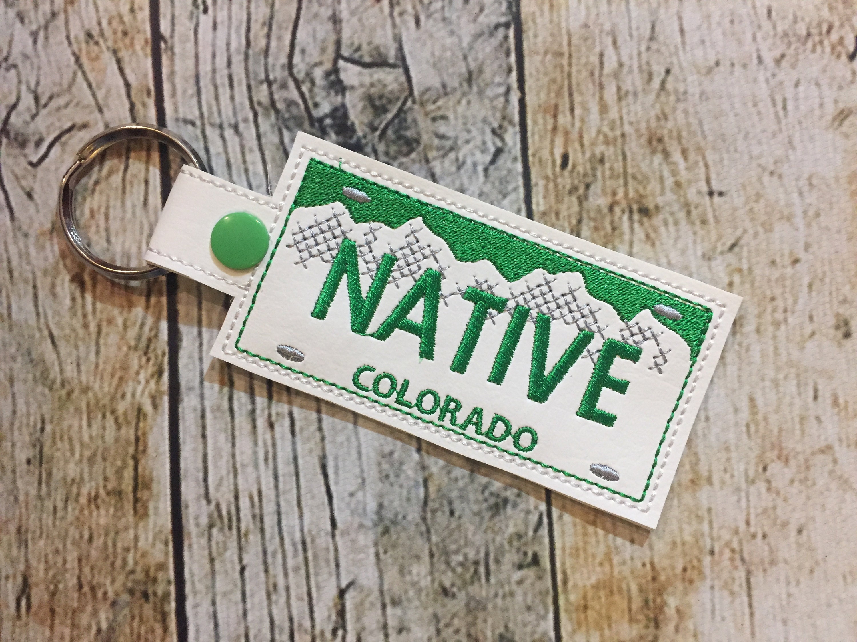 Colorado License Plate Key Chain Vinyl keychain snap key fob | Etsy