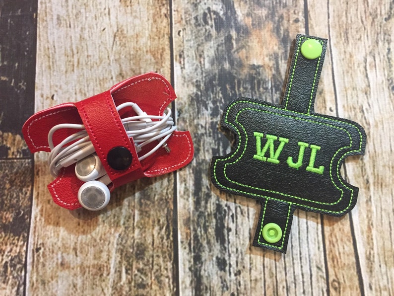 Ear Buds Cord Keeper Wrap Personalized Monogrammed Chose - Etsy