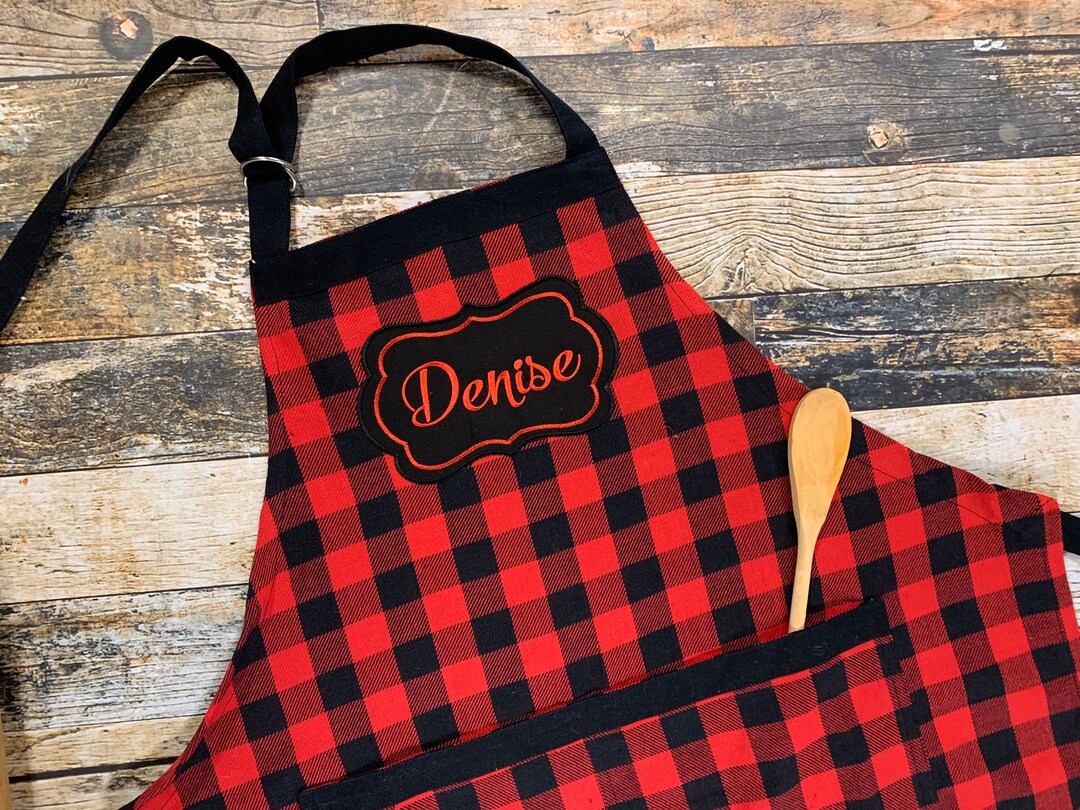 Personalized Buffalo Plaid Apron - Etsy