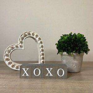 LOVE/XOXO Wood Blocks - 1.5” Wooden Block Set - Home Décor - Valentine ...