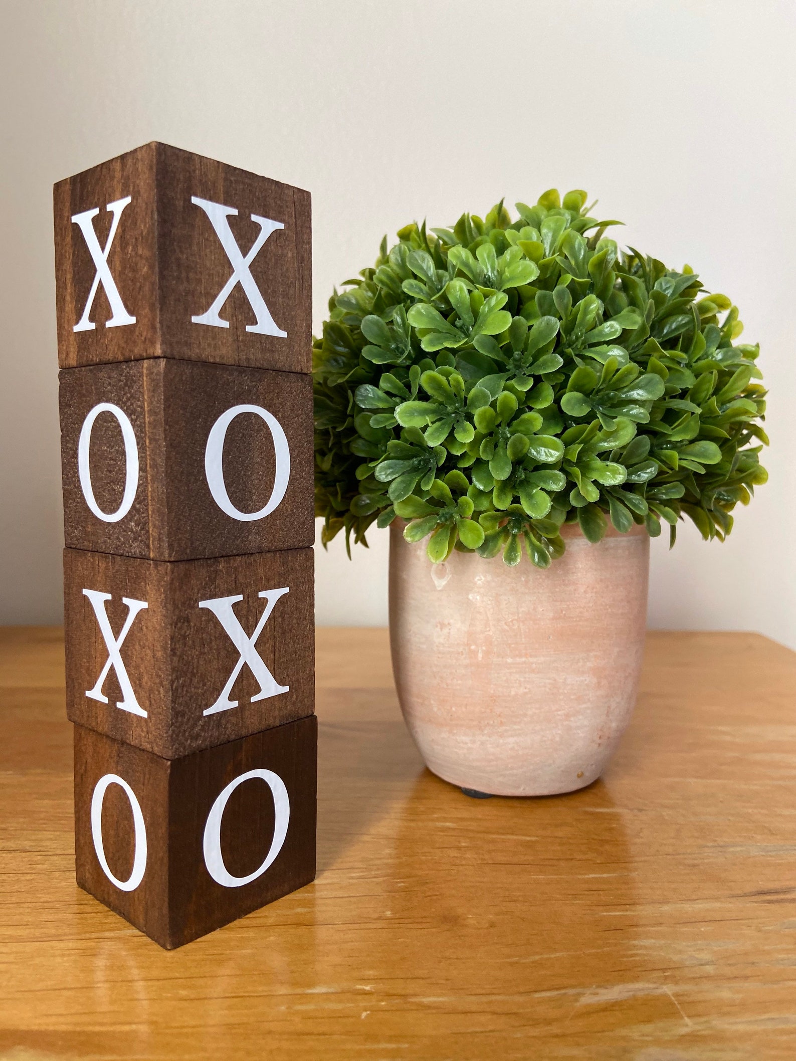 LOVE/XOXO Wood Blocks 1.5 Wooden Block Set Home Décor | Etsy