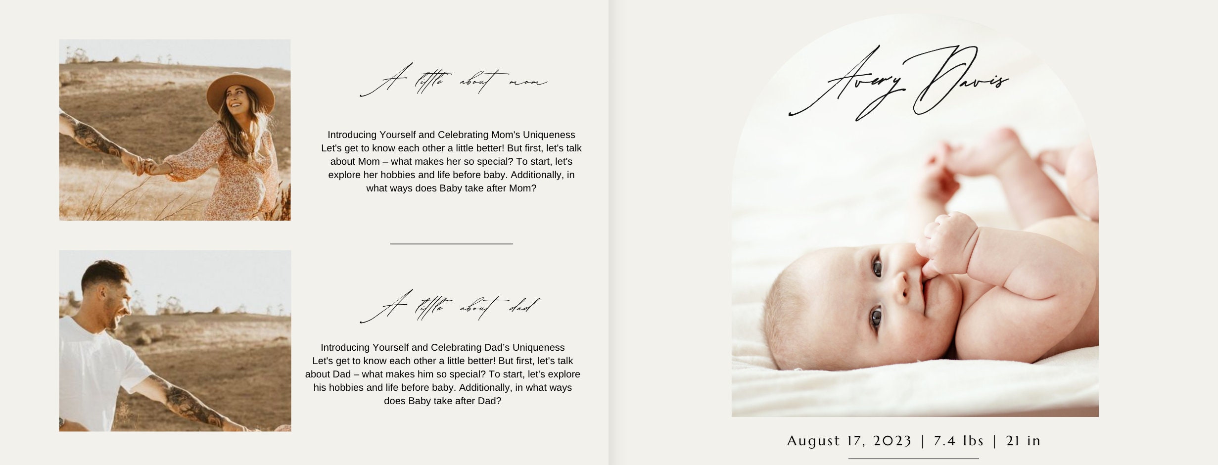 Baby Book Template | First Year Baby Book | Modern Baby Book | Baby ...