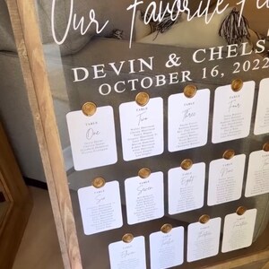 Framed Acrylic Custom Seating Chart With Wax - Etsy