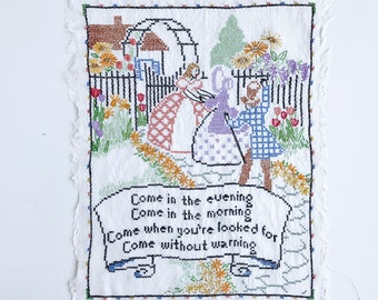 FREE SHIPPING: Vintage Hand Stitched Sampler every House Where Love ...