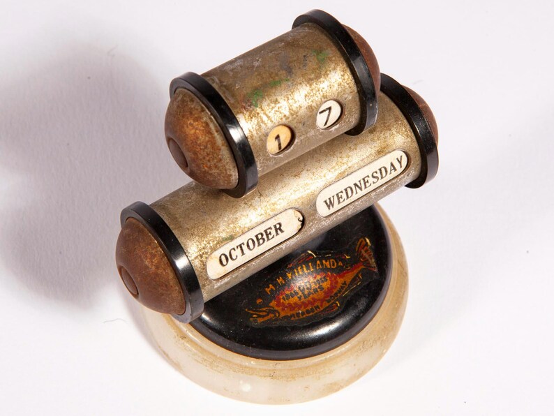 Antique RARE Unusual Perpetual Calendar Two Tier Revolving Numbers on ...