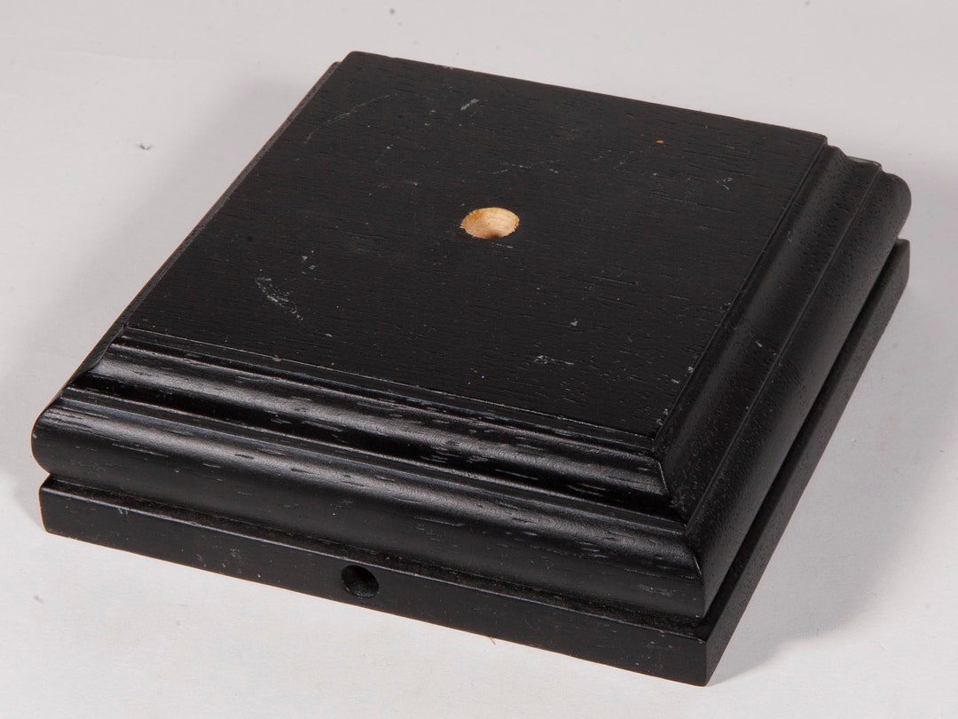 Vintage Square Wood Lamp Base Predrilled Painted Black - Etsy