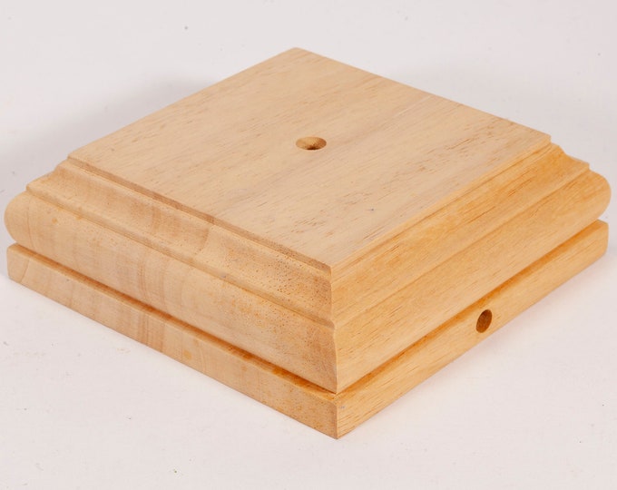 Vintage Square Wood Lamp Base - Predrilled - Unfinished Ready to Paint ...