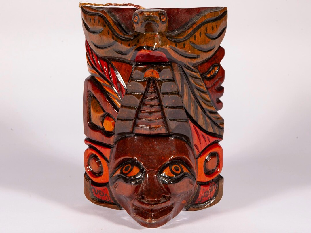 Fabulous Vintage Carved Wood Mask - Signed 1996, Belize - Colorful Folk ...