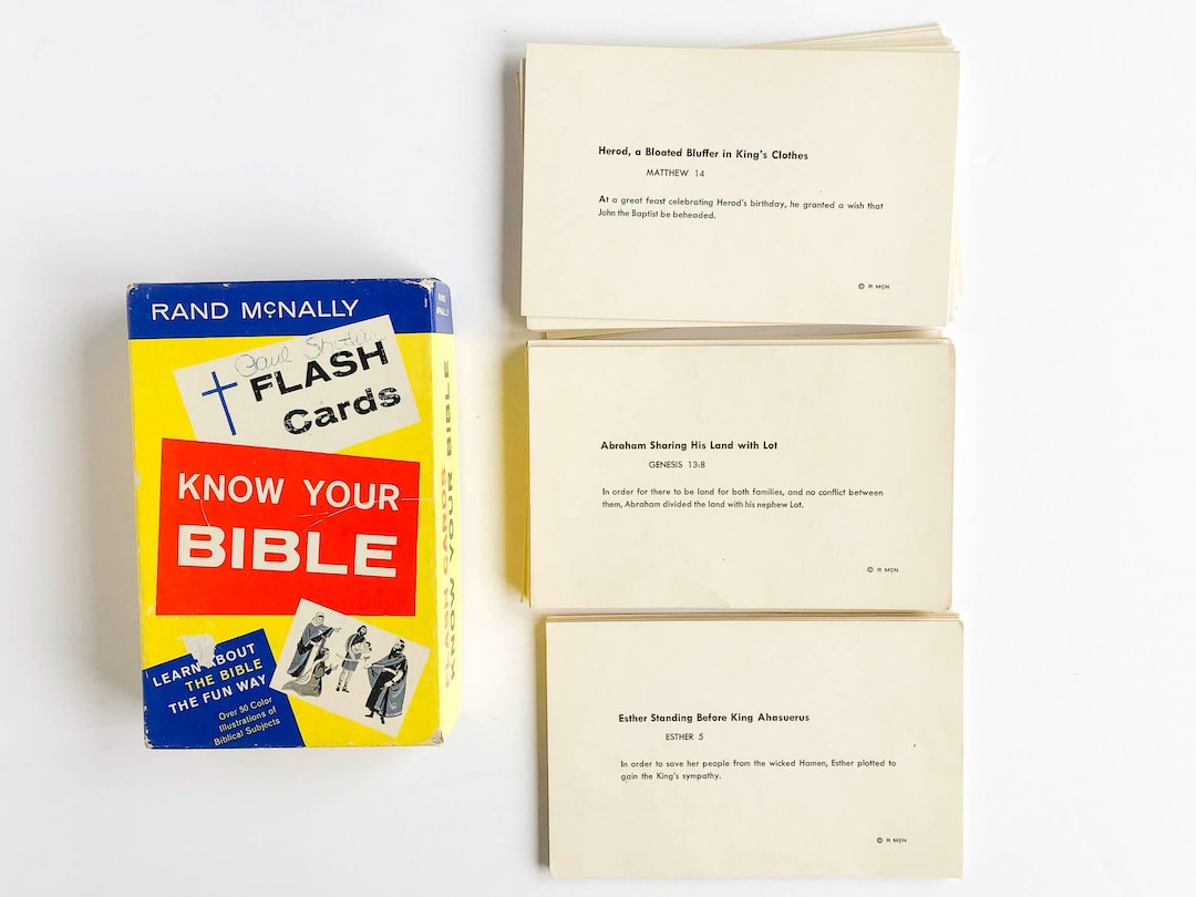Vintage "know Your Bible" Flash Cards - 1960s Rand Mcnally Set in ...