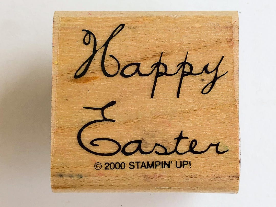 Vintage Rubber Stamp by Stampin Up!- "happy Easter" - Easter Decor ...